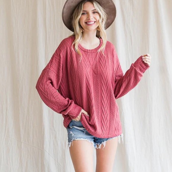 7th Ray | Tops | Sloan Cable Knit Top | Poshmark